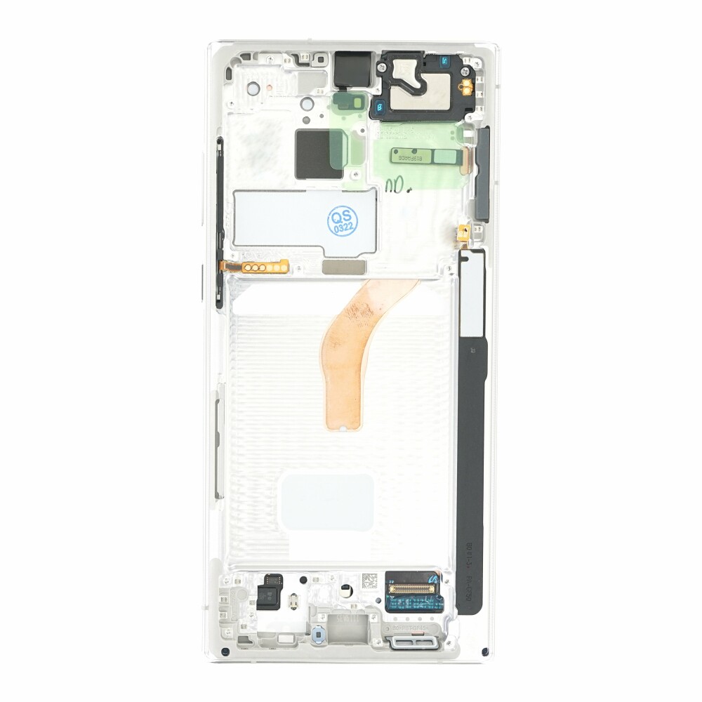 Samsung Display-Einheit + Rahmen S908 Galaxy S22 Ultra weiß GH82-27488C ...