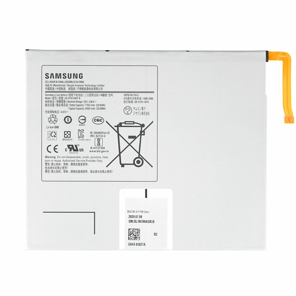 Samsung Battery EB-BT875ABY 8000mAh SM-T870/T875 Galaxy Tab S7 GH43 ...